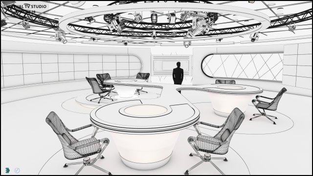 Virtual TV Studio Sets - Collection Vol 7 - 4 PCS DESIGN 3D 模型 in 展览 ...