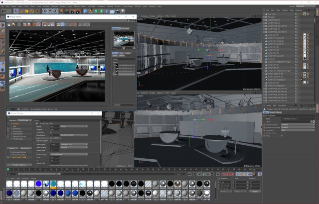 Virtual TV Studio Sets - Collection Vol 7 - 4 PCS DESIGN 3D 模型 in 展览 ...