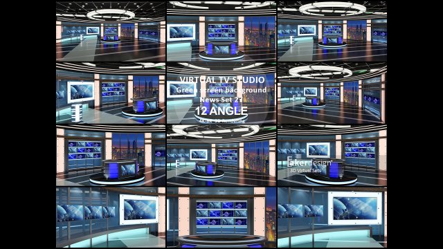 Virtual TV Studio Sets - Collection Vol 7 - 4 PCS DESIGN 3D 模型 in 展览 ...