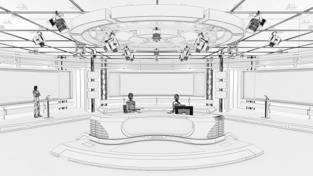Virtual TV Studio Sets - Collection Vol 7 - 4 PCS DESIGN 3D 模型 in 展览 ...