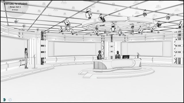 Virtual TV Studio Sets - Collection Vol 7 - 4 PCS DESIGN 3D 模型 in 展览 ...
