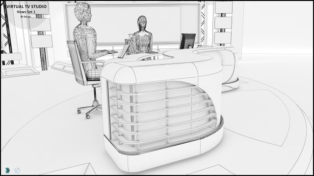 Virtual TV Studio Sets - Collection Vol 7 - 4 PCS DESIGN 3D 模型 in 展览 ...