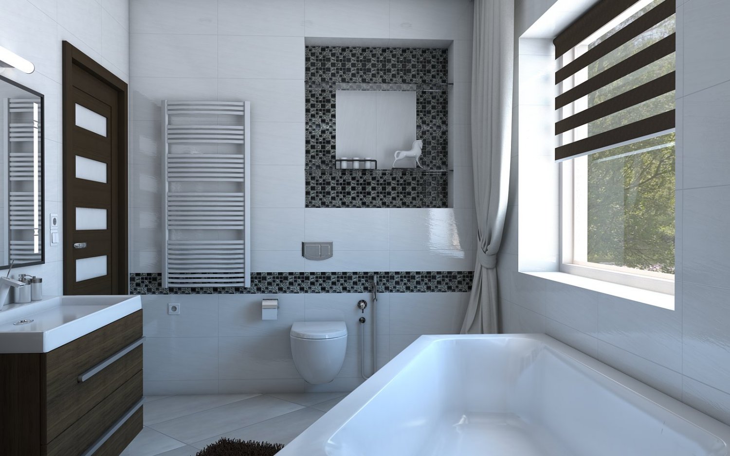 Bathroom with angular bath 3D Model in Bathroom 3DExport