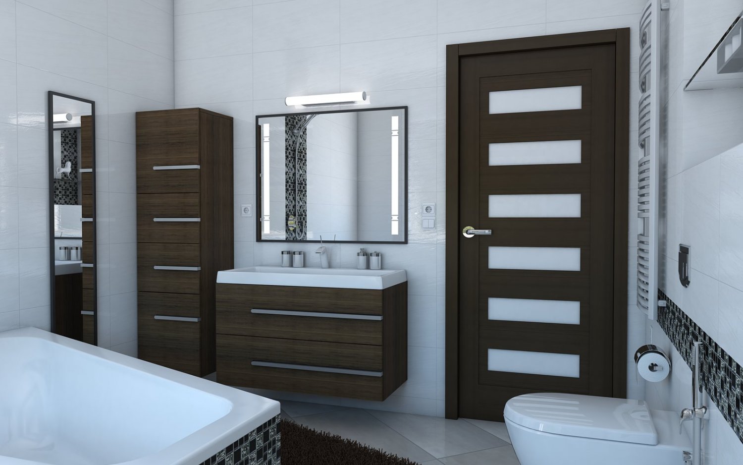 Bathroom with angular bath 3D Model in Bathroom 3DExport