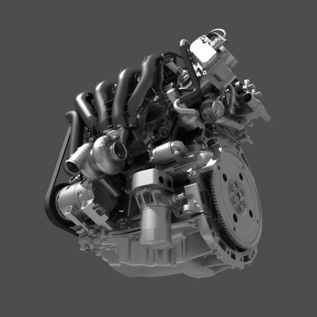 car 4 cylinder engine cutaway 3D Model in Parts 3DExport