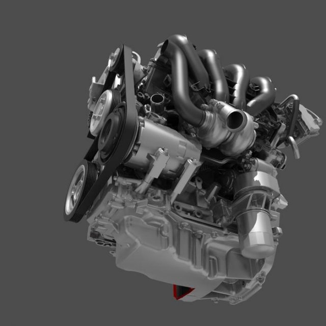 car 4 cylinder engine cutaway 3D Model in Parts 3DExport