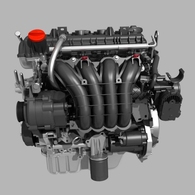 mitsubishi engine 3D Model in Parts of auto 3DExport