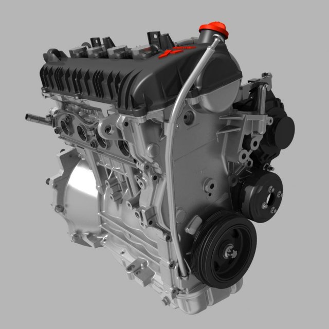 mitsubishi engine 3D Model in Parts of auto 3DExport