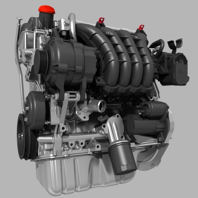 mitsubishi engine 3D Model in Parts of auto 3DExport