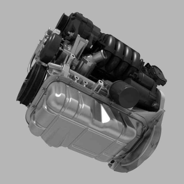 mitsubishi engine 3D Model in Parts of auto 3DExport