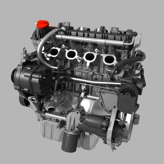 mitsubishi engine 3D Model in Parts of auto 3DExport