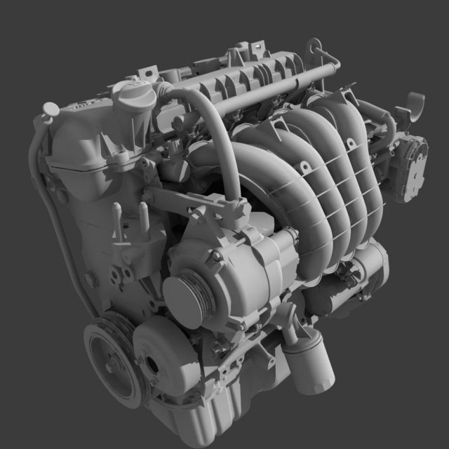 mitsubishi engine 3D Model in Parts of auto 3DExport
