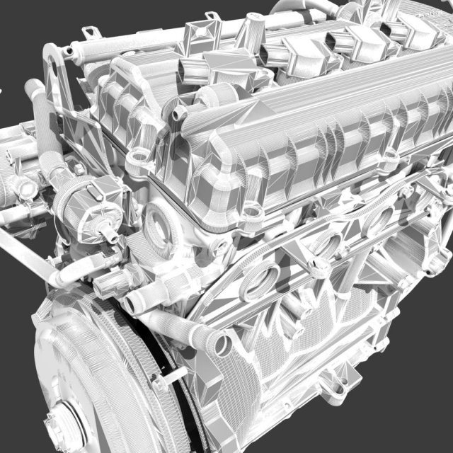mitsubishi engine 3D Model in Parts of auto 3DExport