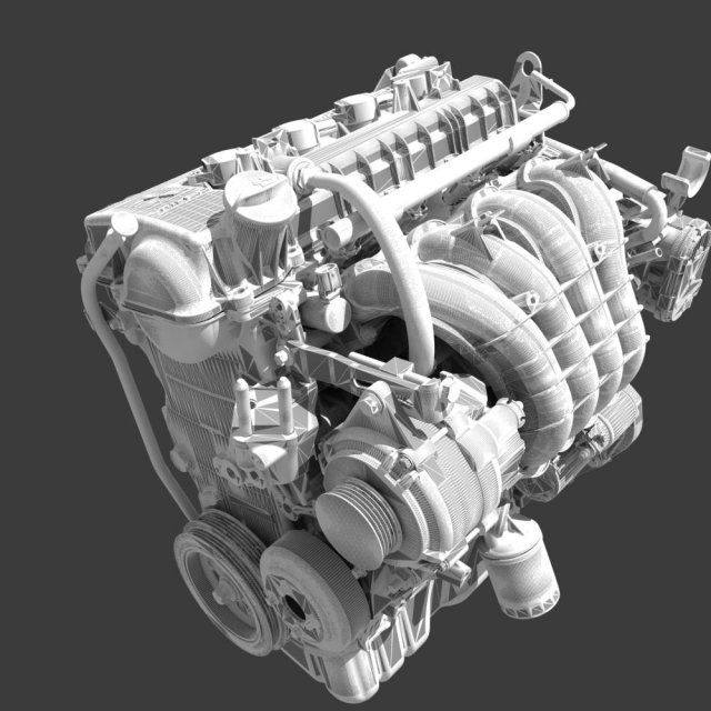 mitsubishi engine 3D Model in Parts of auto 3DExport