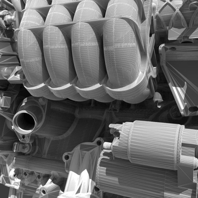 mitsubishi engine 3D Model in Parts of auto 3DExport