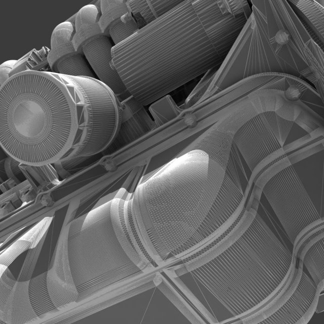 mitsubishi engine 3D Model in Parts of auto 3DExport