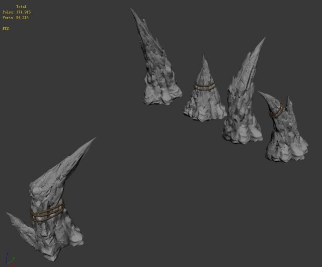 stone pillar - stone teeth 3D Model in Decoration 3DExport