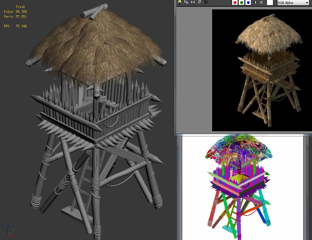 cottage tribe - watchtower 03 3D Models in Decoration 3DExport