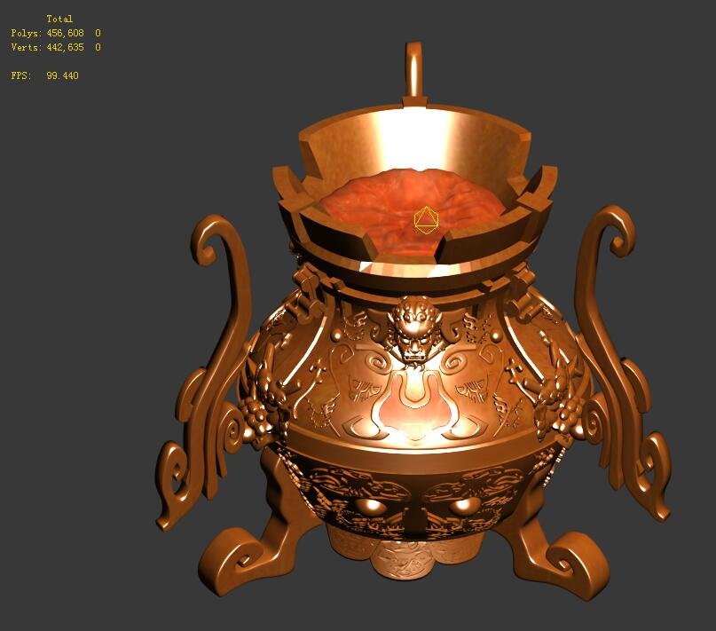 Taoist - alchemy stove 3D Model in Decoration 3DExport