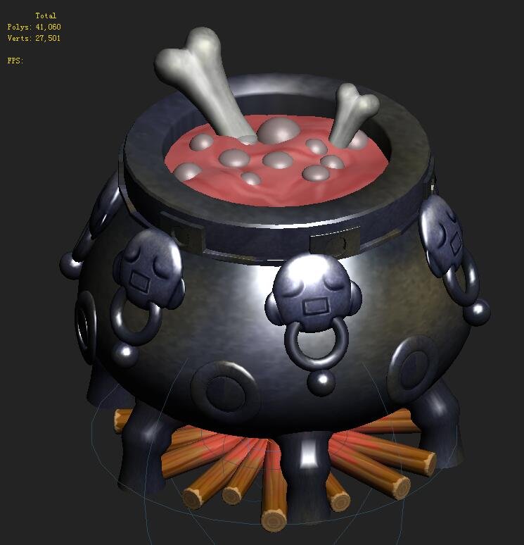 Cartoon version - oil pan - the execution ground 3D-Modell in ...