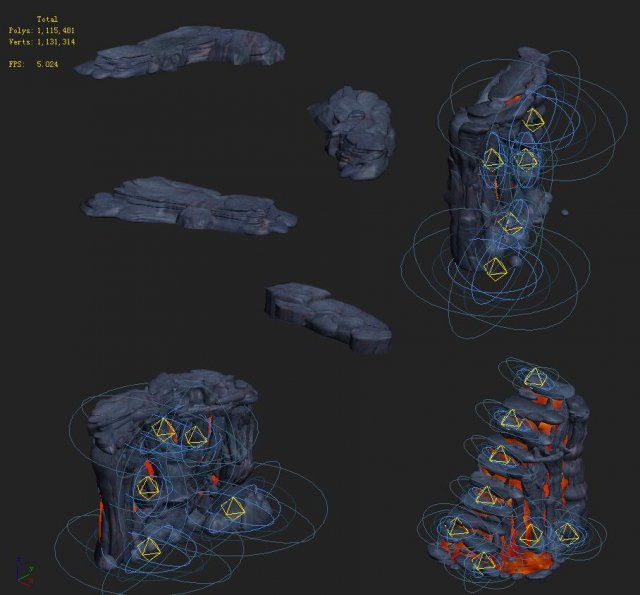 cartoon hell - false terrain - hell lava pit 3D Model in Dekorasyon ...