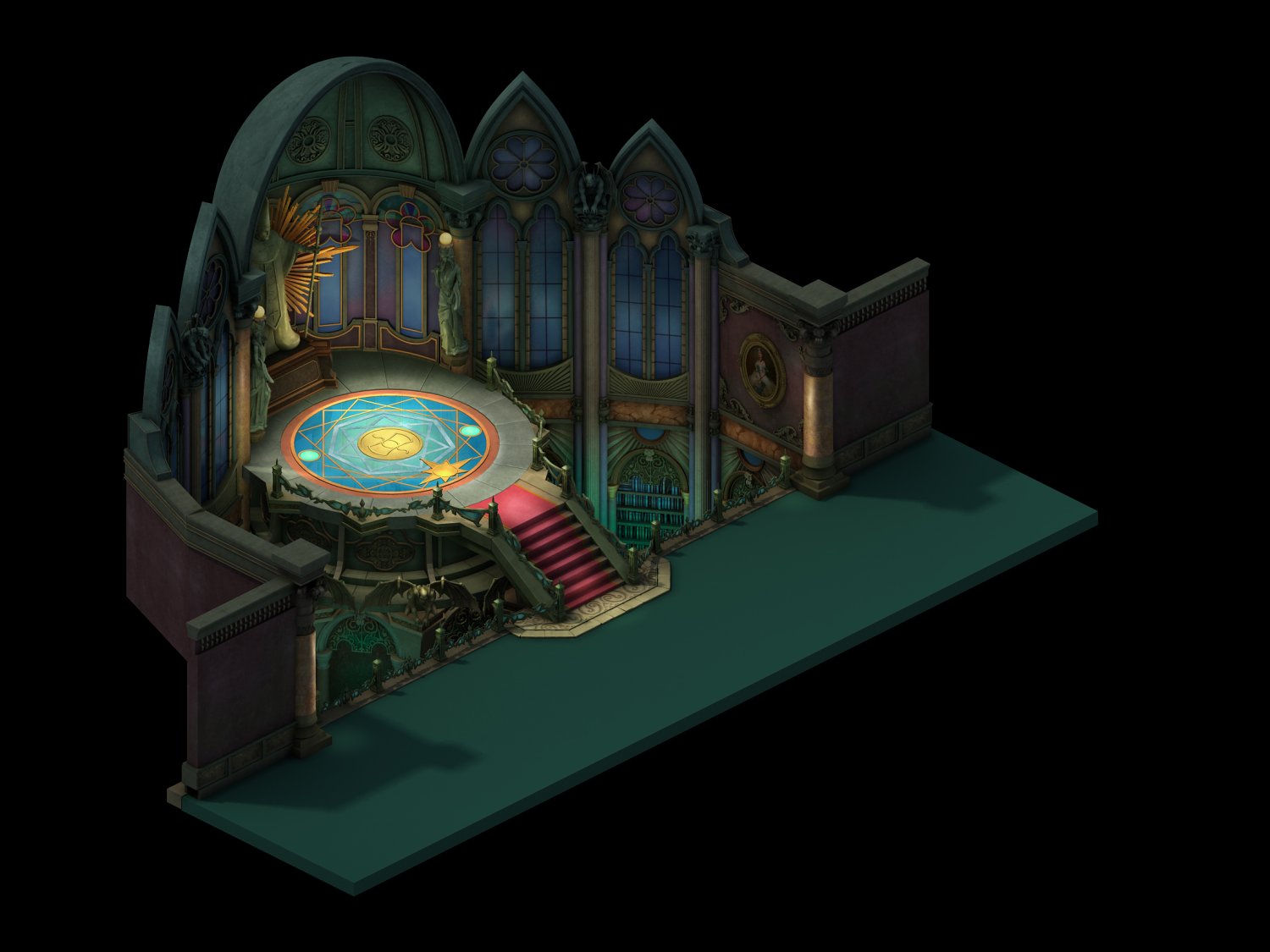 library - mysterious scroll seal hall 3D Models in Buildings 3DExport