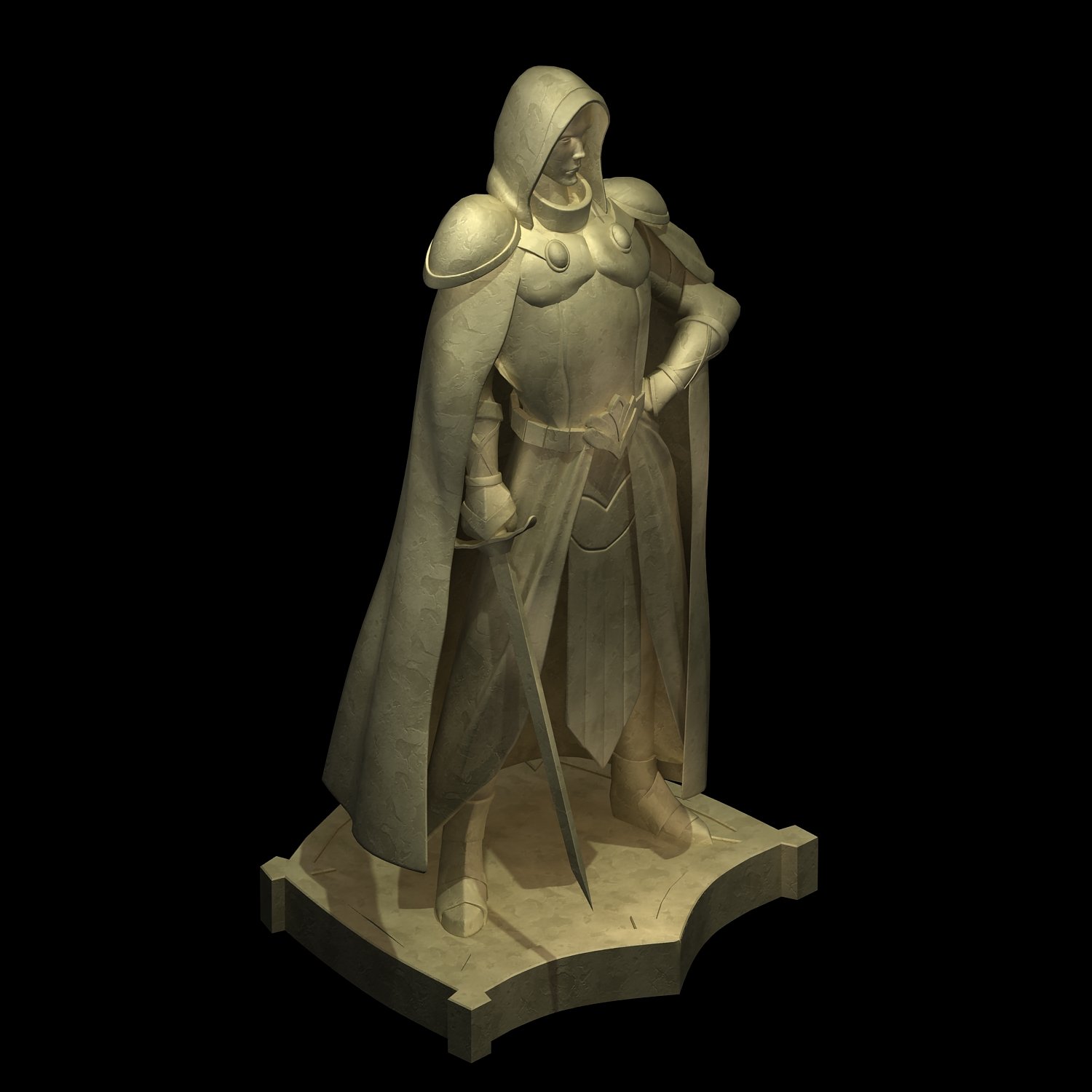 human ranger area - statue 02 3D Models in Buildings 3DExport