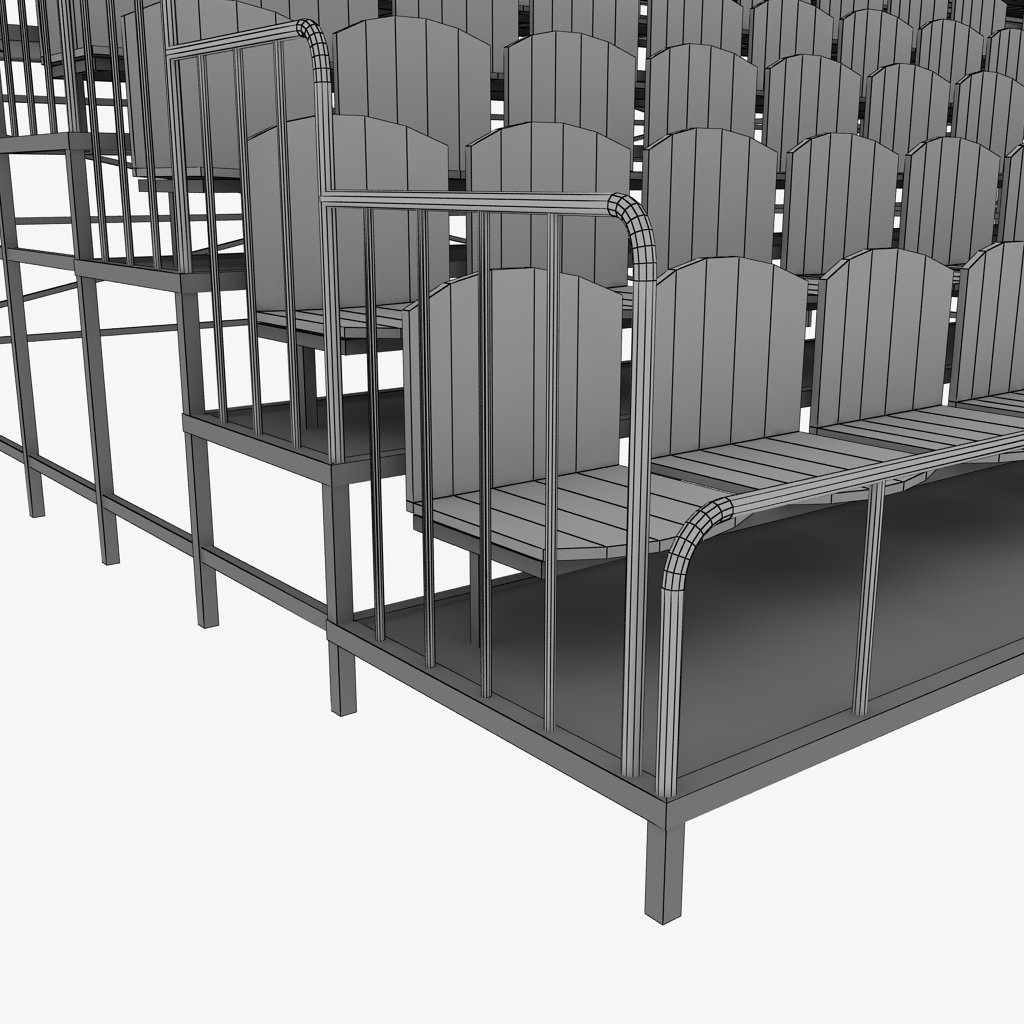 Stadium Seating Tribune 3D Model in Stadium 3DExport