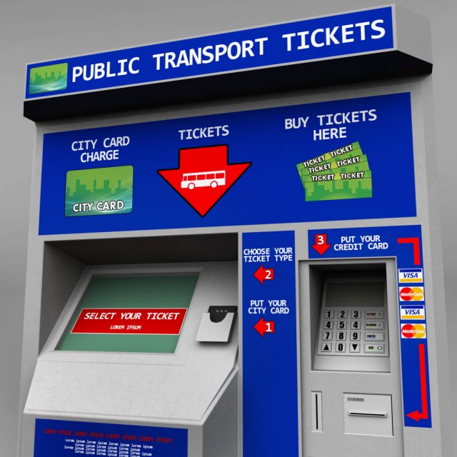 bus ticket machine 3D Model in Computer 3DExport