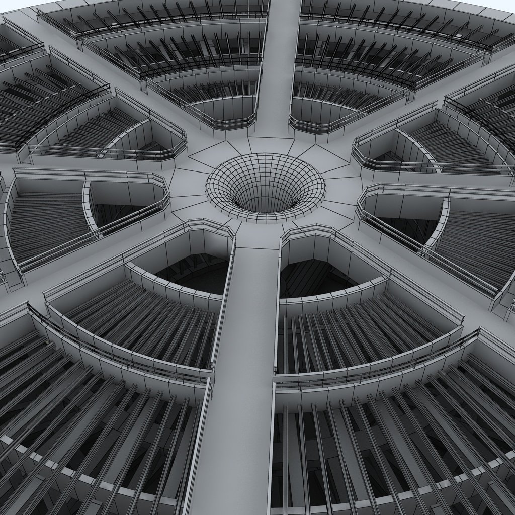 Cooling Tower Power Plant with interior 3D Model in Buildings 3DExport