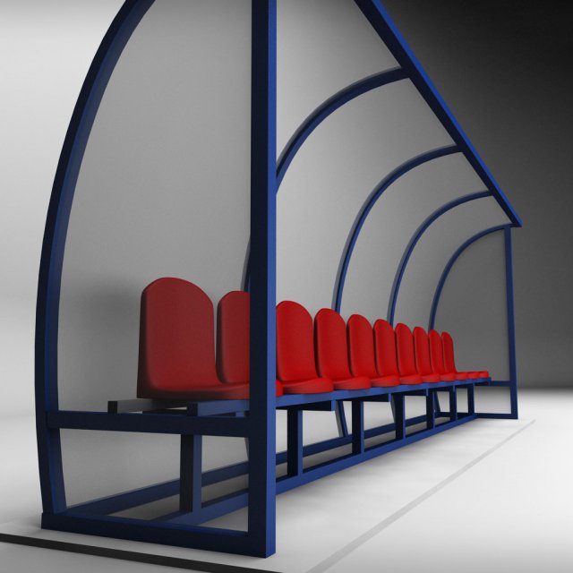 stadium seating reserve bench low 3D Model in Sports Equipment 3DExport