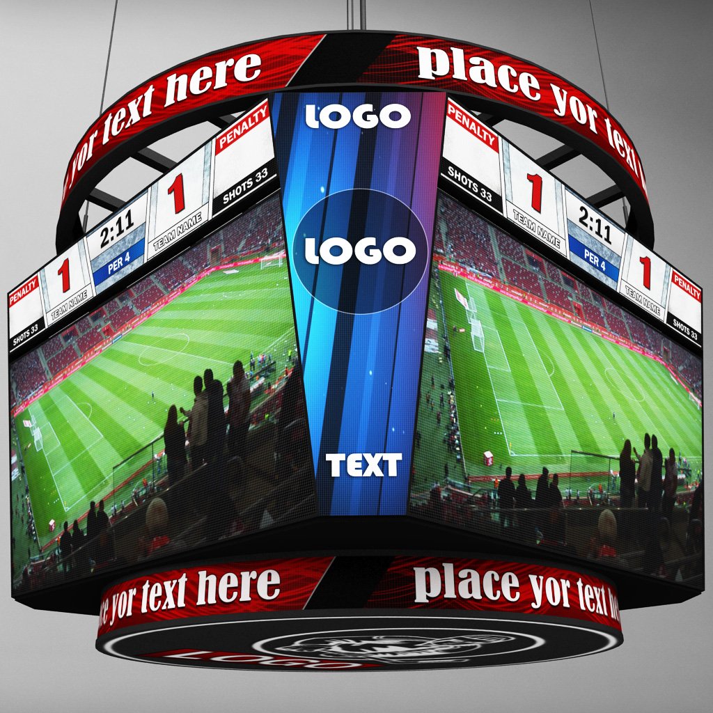 Jumbotron scoreboard octagon 3D Model in Sports Equipment 3DExport