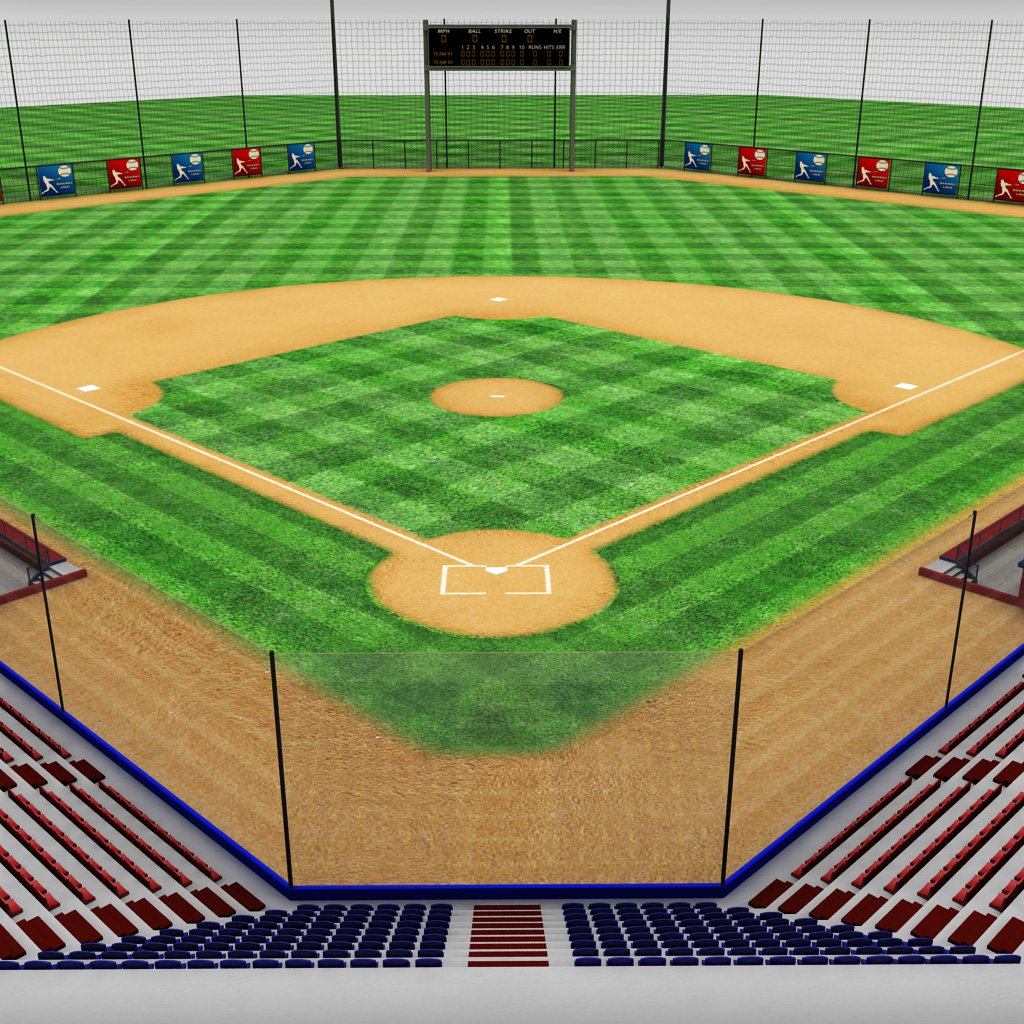 Baseball stadium 3D Model in Stadium 3DExport