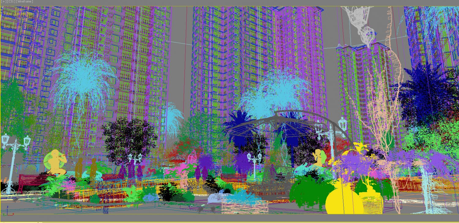 residential community garden scenery 12 3D Models in Environment 3DExport