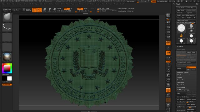 fbi seal - 3d badges 3D Print Model in Bracelets 3DExport
