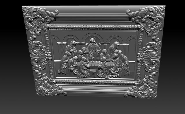 Cnc 3d relief model stl for router 3 axis - the last supper 3D Print ...