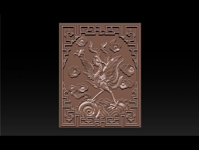 phoenix - cnc relief 3D Print Model in Mathematical art 3DExport