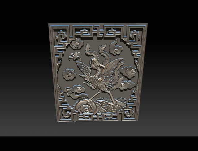 phoenix - cnc relief 3D Print Model in Mathematical art 3DExport