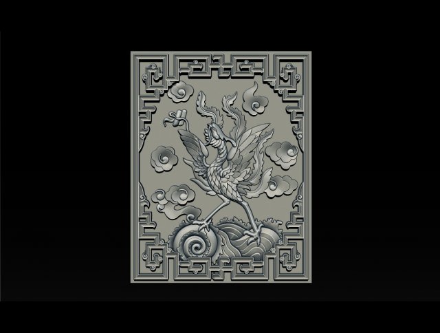phoenix - cnc relief 3D Print Model in Mathematical art 3DExport