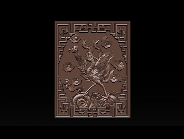 phoenix - cnc relief 3D Print Model in Mathematical art 3DExport