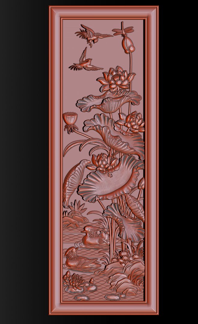 Lotus pattern relief design for CNC router 3D Baskı Modeli in ...