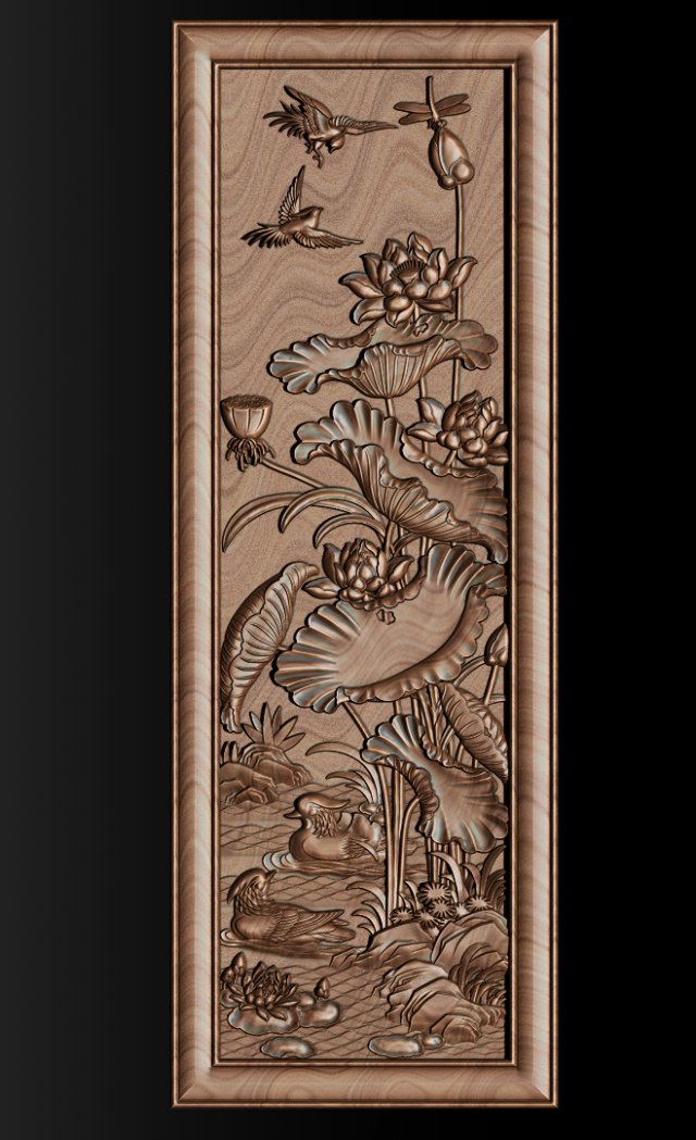 Lotus pattern relief design for CNC router 3D Baskı Modeli in ...