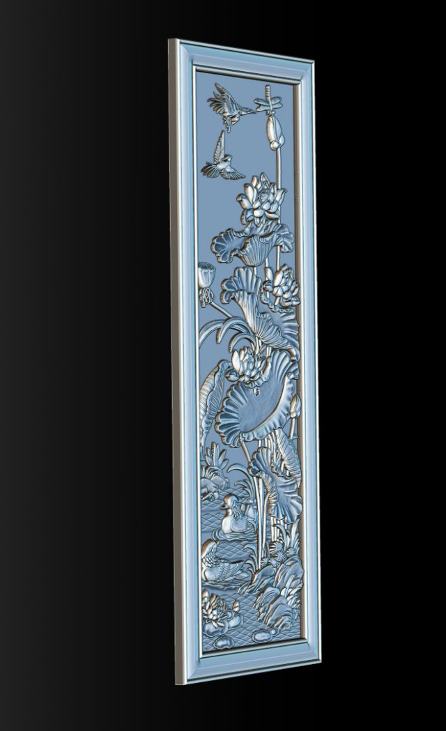 Lotus pattern relief design for CNC router 3D Baskı Modeli in ...