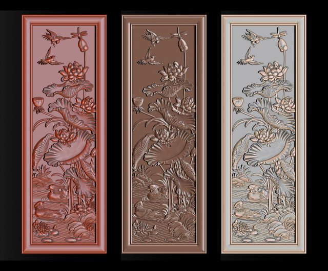 Lotus pattern relief design for CNC router 3D Baskı Modeli in ...