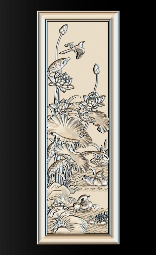 Lotus pattern relief design for CNC router 3D Print Model in ...