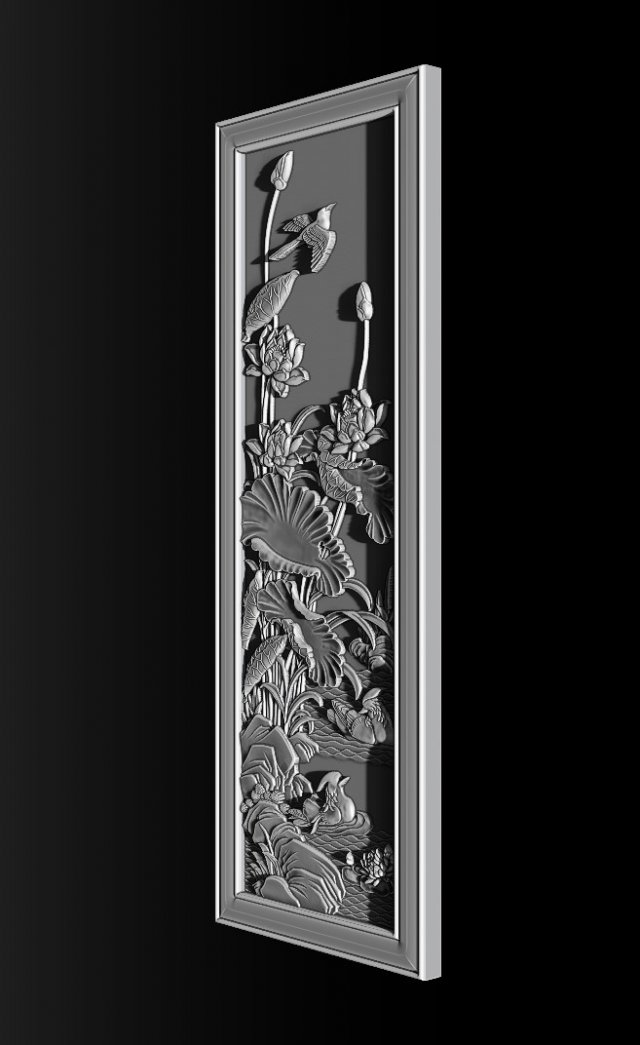 Lotus pattern relief design for CNC router 3D Print Model in ...