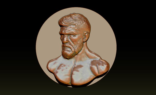 MMA and UFC portrait relief model 3D Print Model in Man 3DExport
