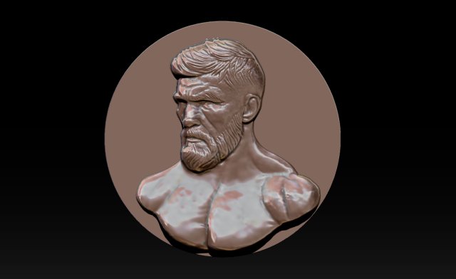 MMA and UFC portrait relief model 3D Print Model in Man 3DExport