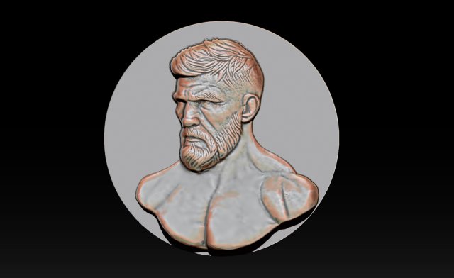 MMA and UFC portrait relief model 3D Print Model in Man 3DExport