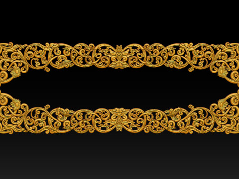 Relief CNC à cadre floral ornemental Modèles 3D en vedette in Décor ...